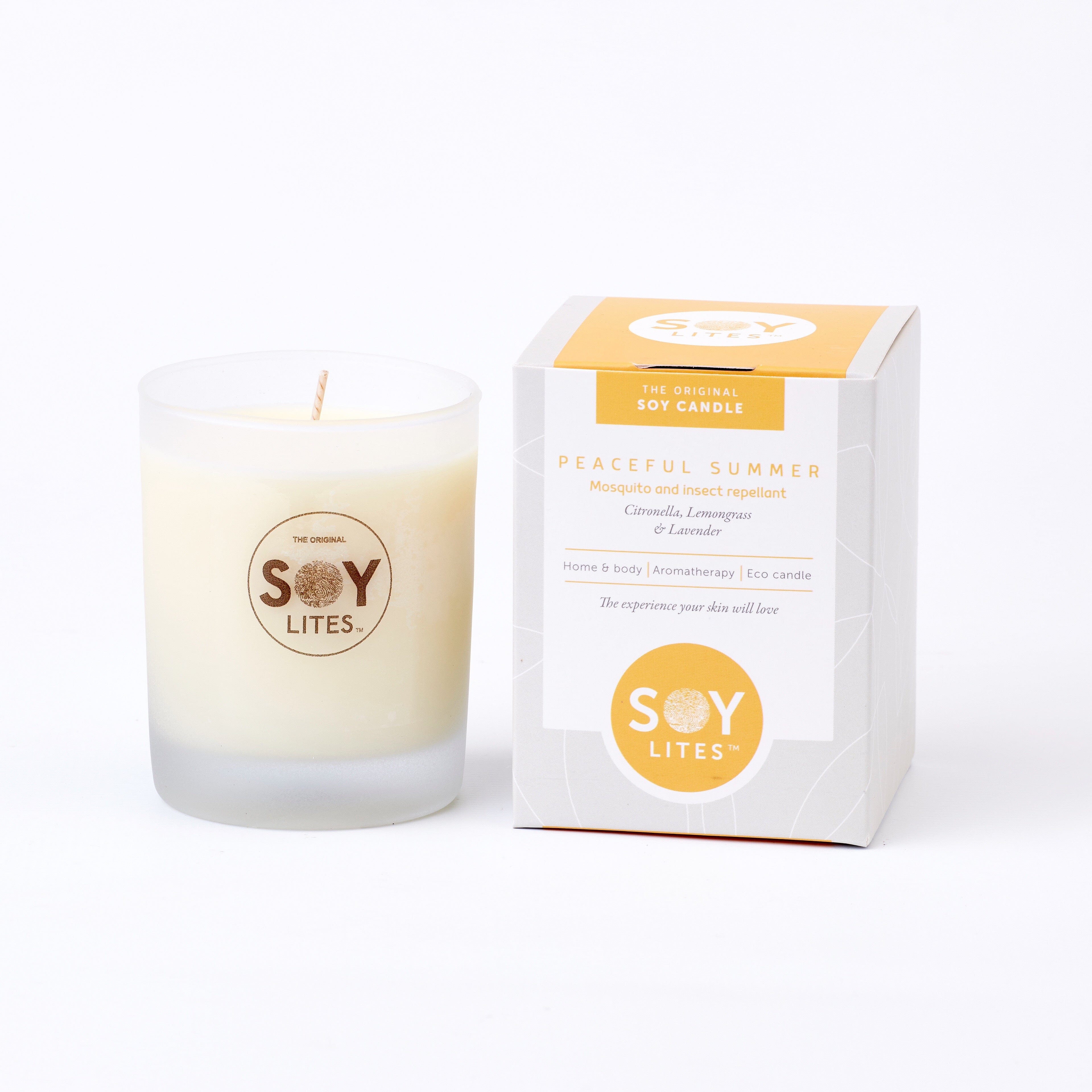 SoyLites 'Peaceful Summer' Soy Candle with Citronella, Lemongrass & La ...